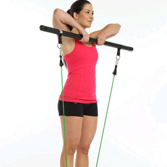 Resistance Bar Upright Row by Brittany D. - Exercise How-to - Skimble