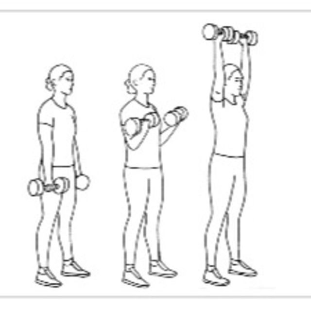 Elbow Curl And Shoulder Press by Marina S. - Exercise How-to - Skimble