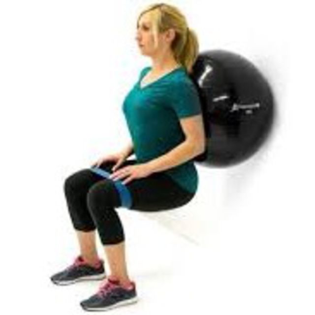 Stability Ball Squats With Band by Adele A. - Exercise How-to - Skimble