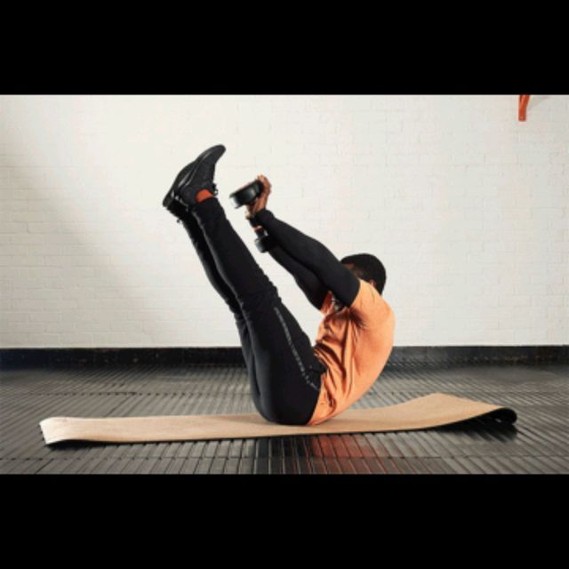 V Sits With Dumbbells by Anna S. - Exercise How-to - Skimble