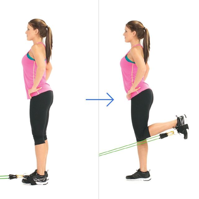 Standing Hamstrings Curl With Bands by Hadi Mutliq - Exercise How-to - Skimble