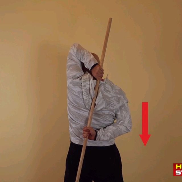 Left Tricep Stick Stretch by Kirk W. - Exercise How-to - Skimble