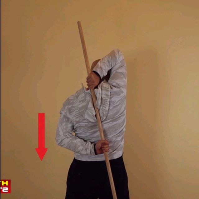 Right Tricep Stick Stretch by Kirk W. - Exercise How-to - Skimble