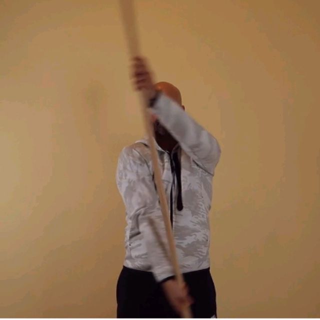 Right Twisting Stick Shoulder Stretch by Kirk W. - Exercise How-to ...