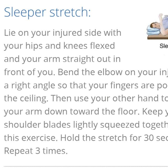 SLEEPER STRETCH Shoulder blades together by Vincent H. - Exercise How ...