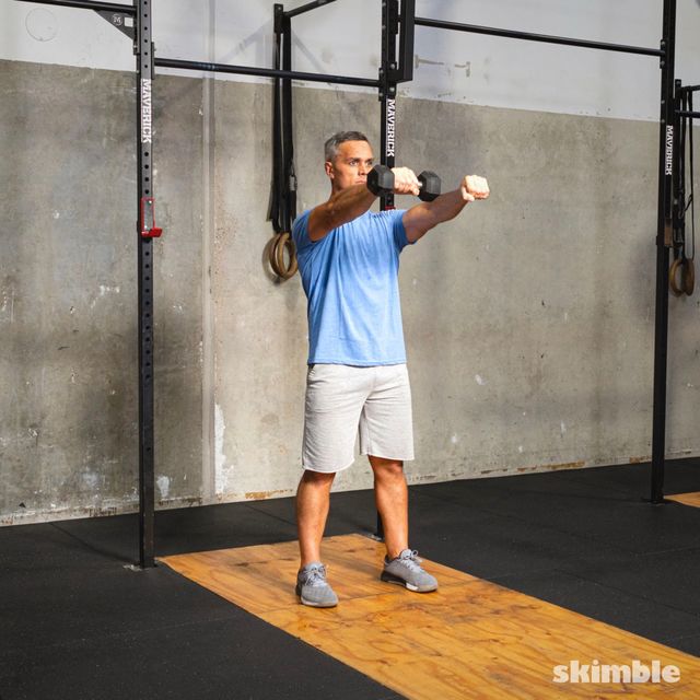 One Dumbbell Front to Side Raise (R) by Ömer Köseoğlu - Exercise How-to ...