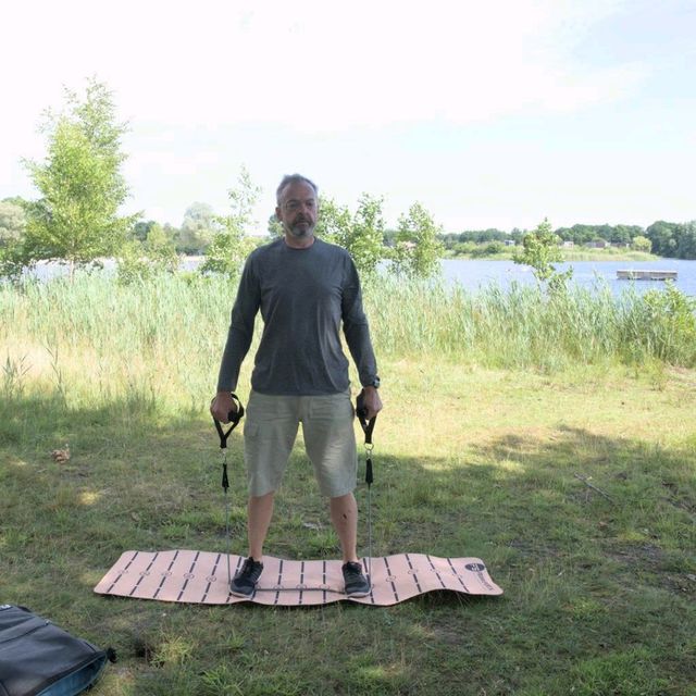 Bands Standing Chest Cross Over by Frank Roodenburg - Exercise How-to ...