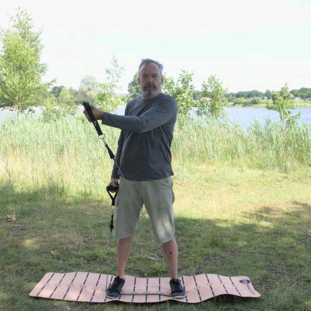 Bands Standing Chest Cross Over by Frank Roodenburg - Exercise How-to ...