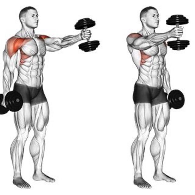 1, 1, 2 Front Raises by Kyle Derkson - Exercise How-to - Skimble