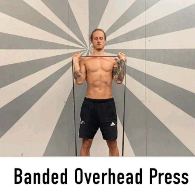 Banded Overhead Press por Alex 🌊. - Ejercicio Cómo hacerlo - Skimble