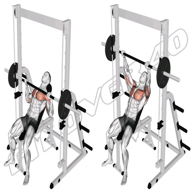 Smith Incline Bench Press por Ftf40 Jan - Ejercicio Cómo hacerlo - Skimble