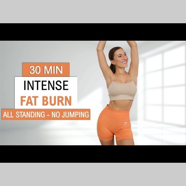 30 Min Full Body Fat Burn | No Jumping - All Standing, Sweaty HIIT, No Repeat, Warm Up + Cool ...
