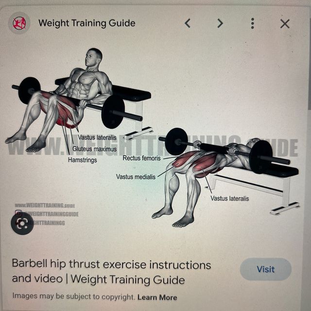 Barbell Hip Thrust By Ryan R Exercise How To Skimble
