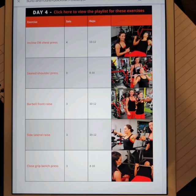 Buns And Guns Day 4 Chest/ Tri's/shoulders by Deanna G. - Exercise How ...