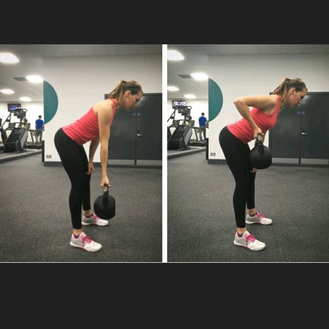 Right Dumbbell Or Kettlebell Bent Over Reverse Grip Rows by Kimberly C ...