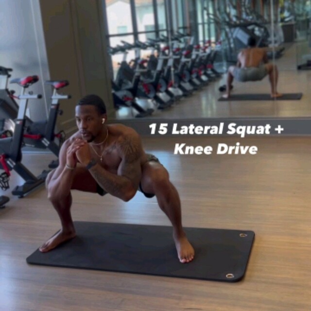 Lateral Squat And Knee Drive by Martel Berry - Exercise How-to - Skimble