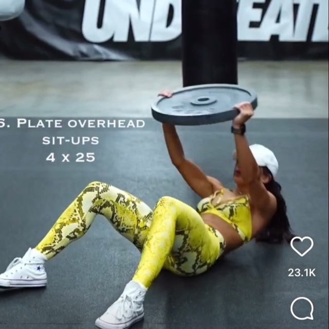 Plate Overhead Sit-Ups by Deanna B. - Exercise How-to - Skimble