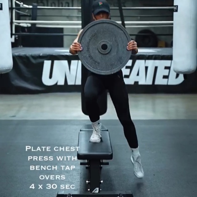 Plate Chest Press With Bench Tap Overs by Deanna B. - Exercise How-to ...