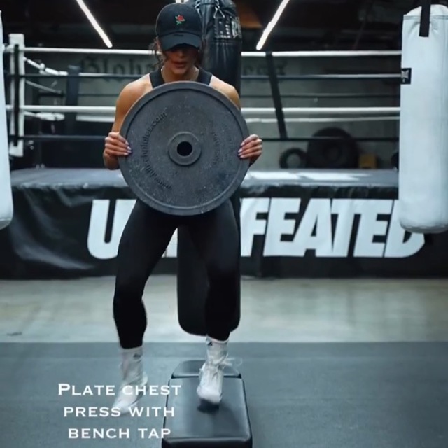 Plate Chest Press With Bench Tap Overs by Deanna B. - Exercise How-to ...