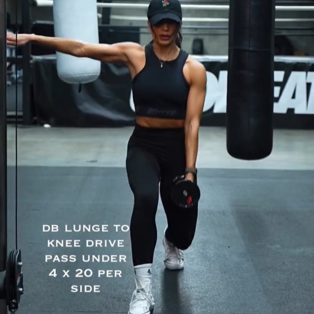 Dumbbell Lunge To Knee Drive Pass Under by Deanna B. - Exercise How-to ...