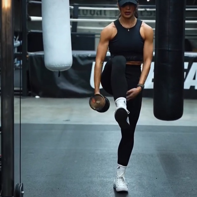 Dumbbell Lunge To Knee Drive Pass Under by Deanna B. - Exercise How-to ...