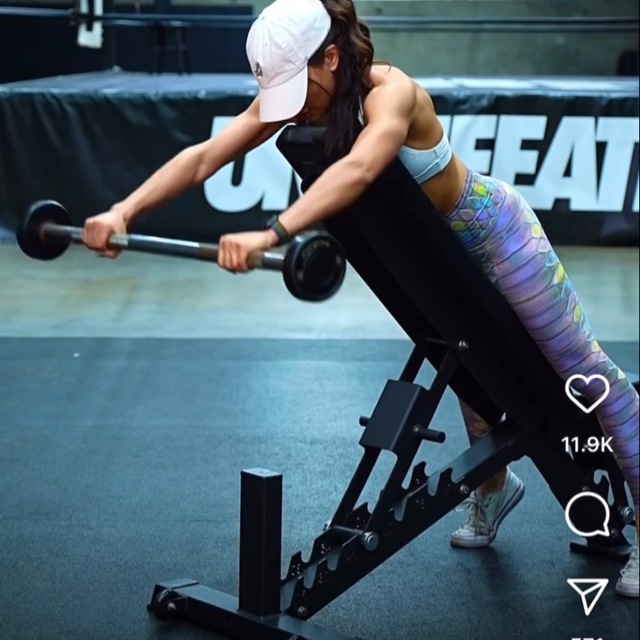 Elevated Bench Weighted Bar Front Shoulder Raises by Deanna B ...