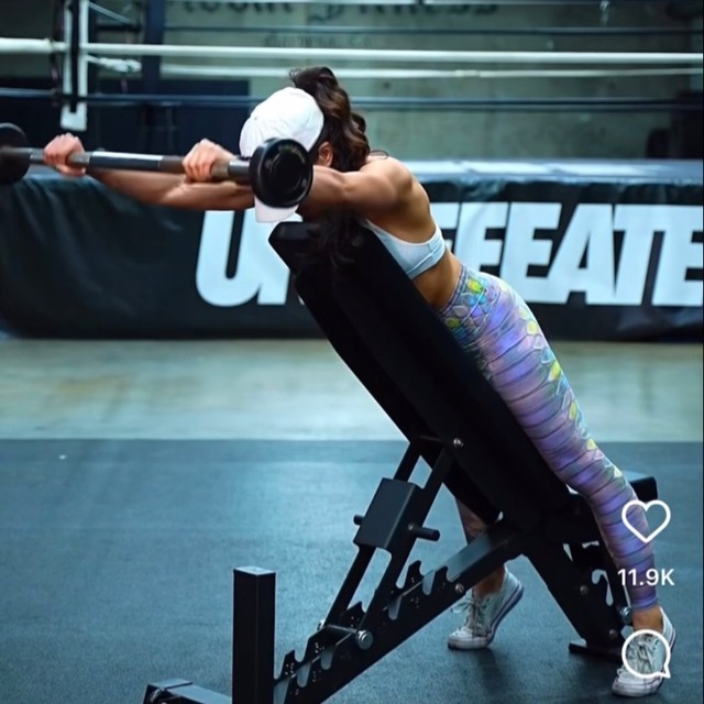 Elevated Bench Weighted Bar Front Shoulder Raises by Deanna B ...