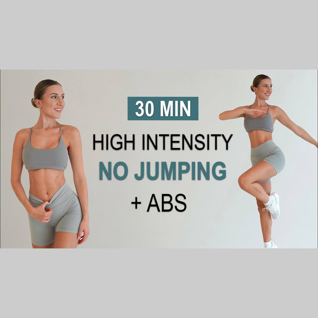 30 MIN FULL BODY Fat Burning HIIT - No Jumping + ABS | Super Sweaty | No Repeat, Warm Up + Cool ...