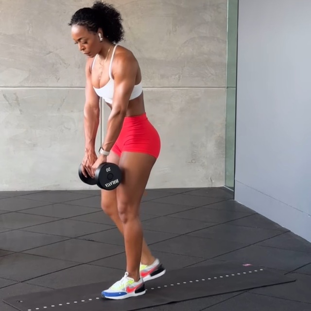 Dumbbell Single Leg Deadlift by Deanna B. - Exercise How-to - Skimble