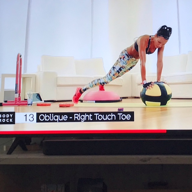 Body rock Plank On Bosu Ball And Ball Toe Touches Right Then Left by ...