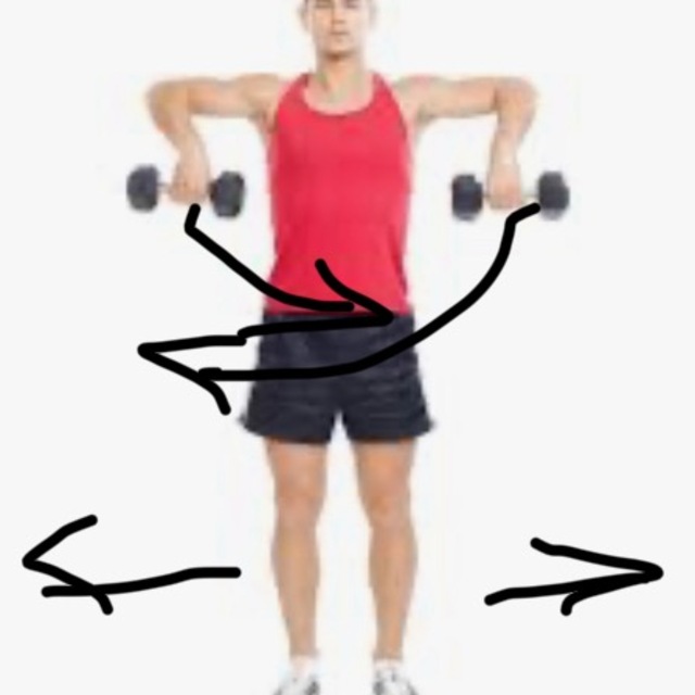 Cross Side Steps With Dumbbells Lateral Raises (Elbows Bent) by Natalya ...