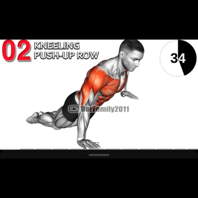 Knee Push Up Row by Isreal E. - Exercise How-to - Skimble