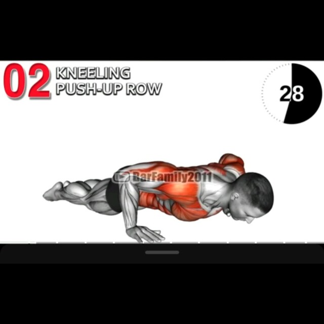 Knee Push Up Row by Isreal E. - Exercise How-to - Skimble