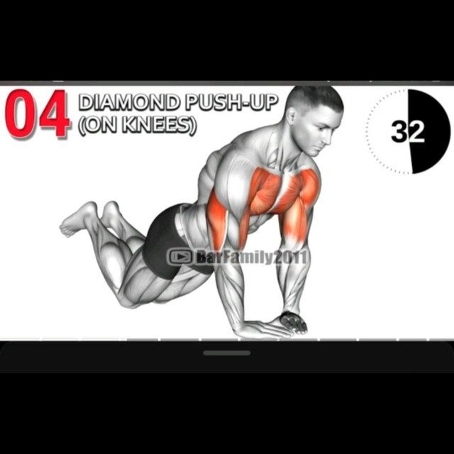 Knee Diamond Push Up by Isreal E. - Exercise How-to - Skimble
