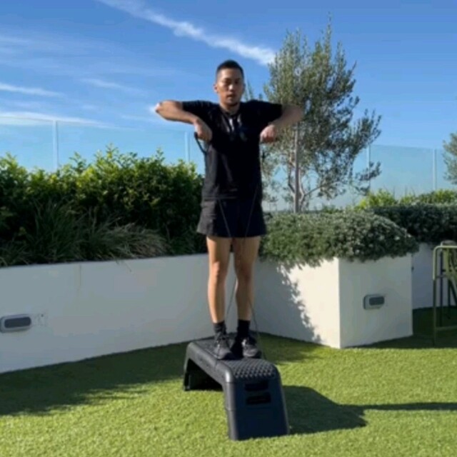 Resistance Band Upright Row by Tara L. - Exercise How-to - Skimble