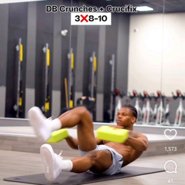 Dumbbell Crunch And Crucifix by Martel Berry - Exercise How-to - Skimble