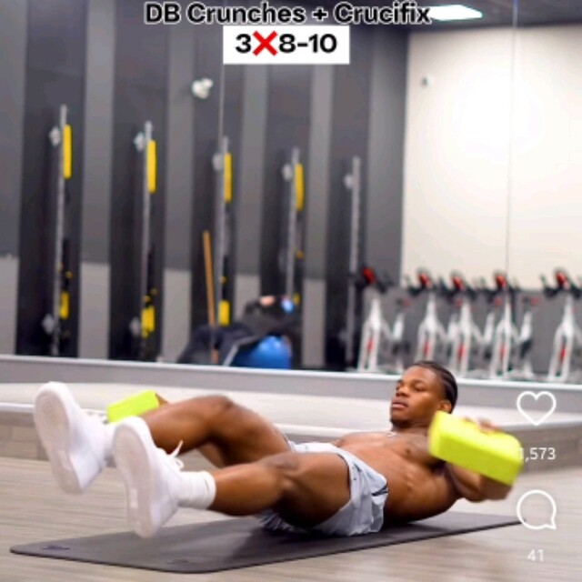 Dumbbell Crunch And Crucifix by Martel Berry - Exercise How-to - Skimble