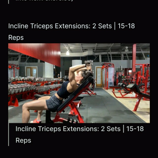 Incline Triceps Extensions: 2 Sets | 15-18 Reps by Corporal K ...