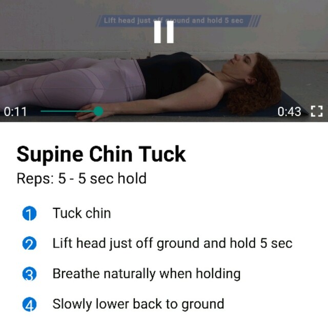 ROM Supine Chin Tuck And Hold by Eo 4wellness - Exercise How-to - Skimble