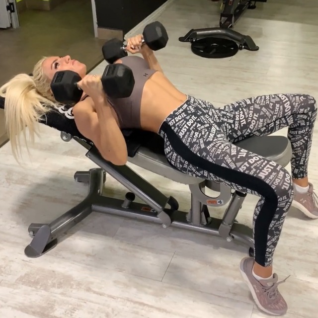 Low Incline Dumbbell Chest Press by Fifi J. - Exercise How-to - Skimble