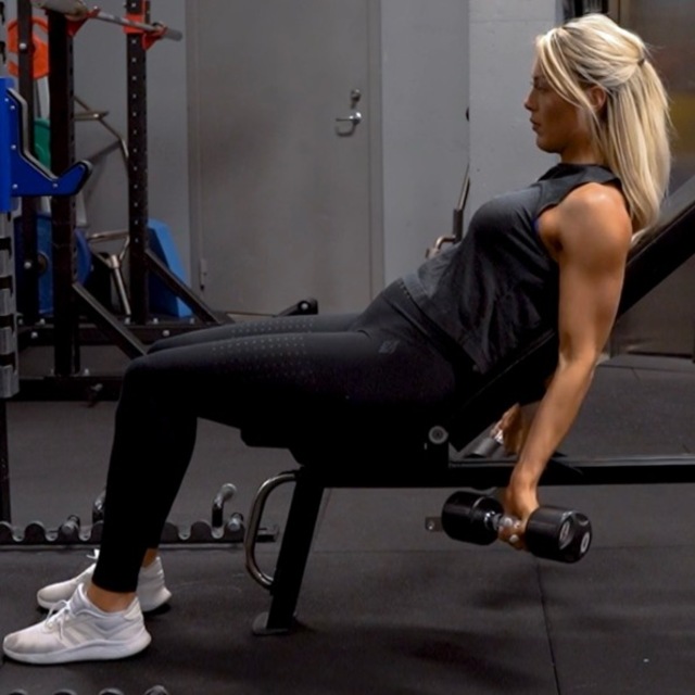 Seated DB Wide Curl by Fifi J. - Exercise How-to - Skimble