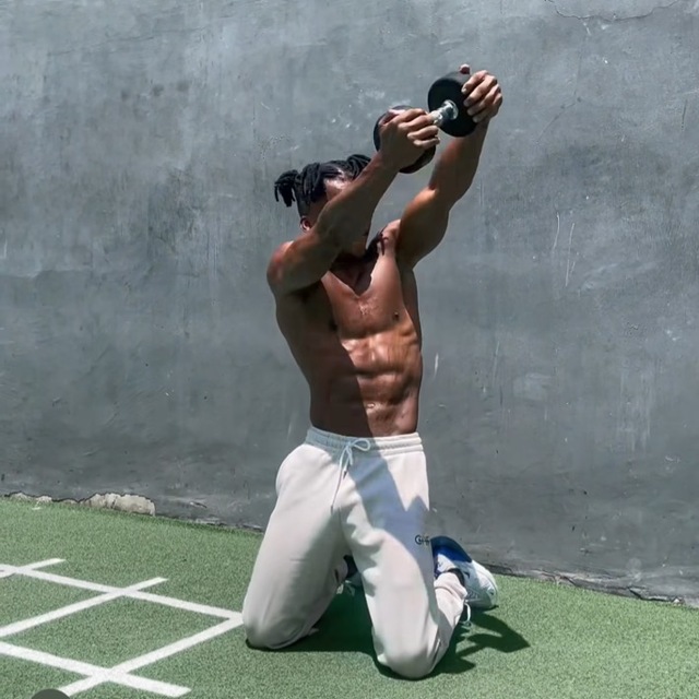 Kneeling Dumbbell Woodchops by Deanna B. - Exercise How-to - Skimble