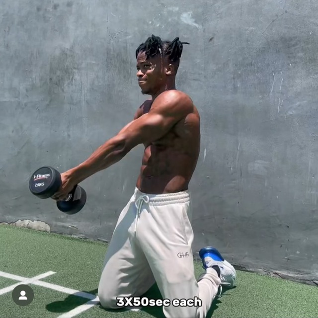 Kneeling Dumbbell Oblique Crunches by Deanna B. - Exercise How-to - Skimble