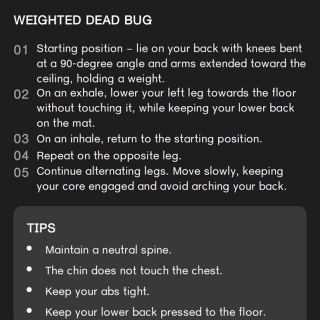 Weighted Dead Bug by Roxxi Franklin - Exercise How-to - Skimble