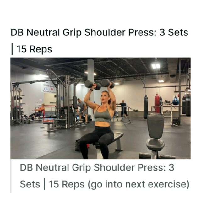 DB Neutral Grip Shoulder Press: 3 Sets | 15 Reps by Corporal K ...