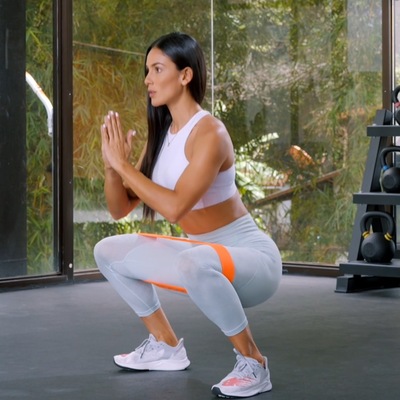 Squat With Resistance Band by Fifi J. - Exercise How-to - Skimble