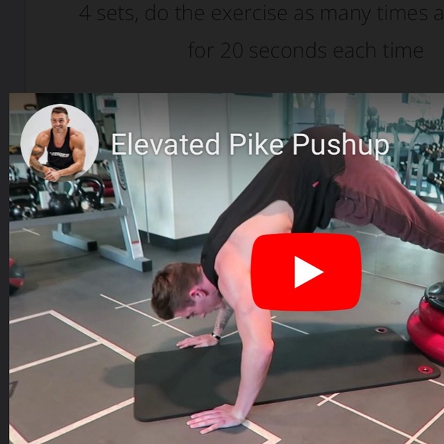 Elevated Pike Push Up by Tove S. - Exercise How-to - Skimble