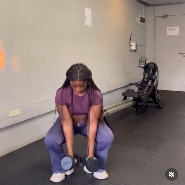 In/Out Dumbbell Squats by Deanna B. - Exercise How-to - Skimble