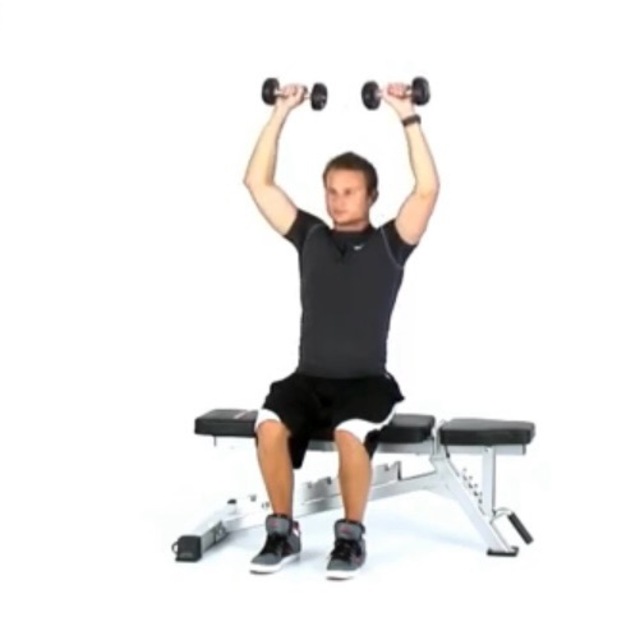 Overhead Seated Dumbbell Shrug by Esteve K - Exercise How-to - Skimble