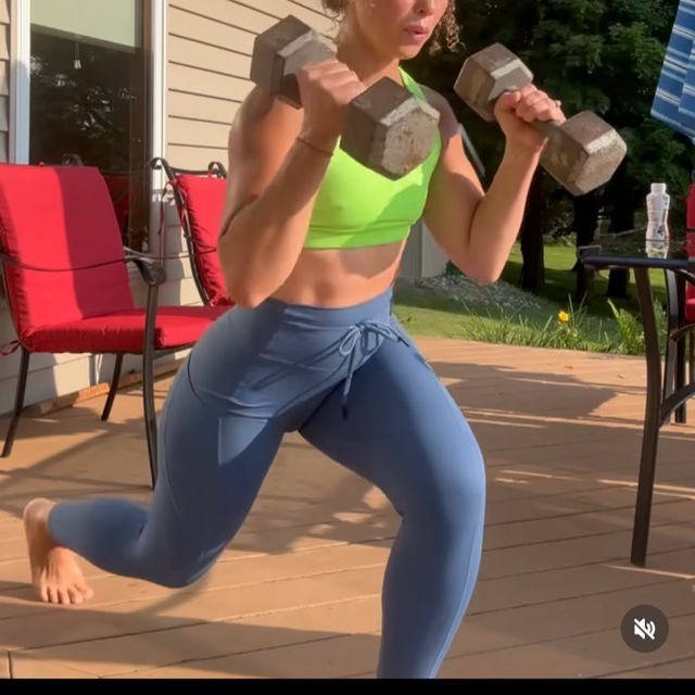 Dumbbell Reverse Lunge With Bicep Curl By Deanna B Exercise How To